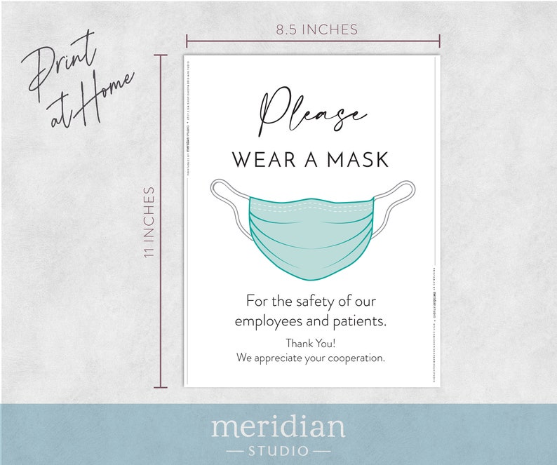 Patients: Please Wear a Mask, Printable Poster 8.5x11 Pdf - Etsy