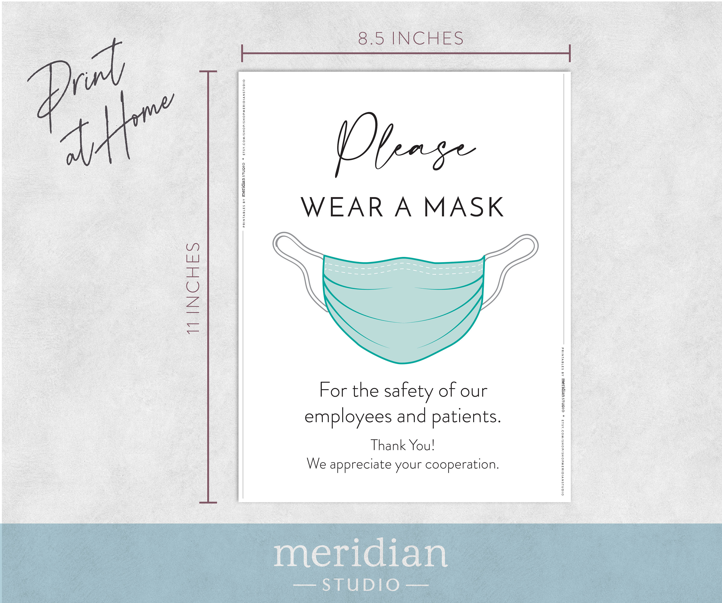 Patients: Please Wear a Mask, Printable Poster 8.5x11 Pdf - Etsy