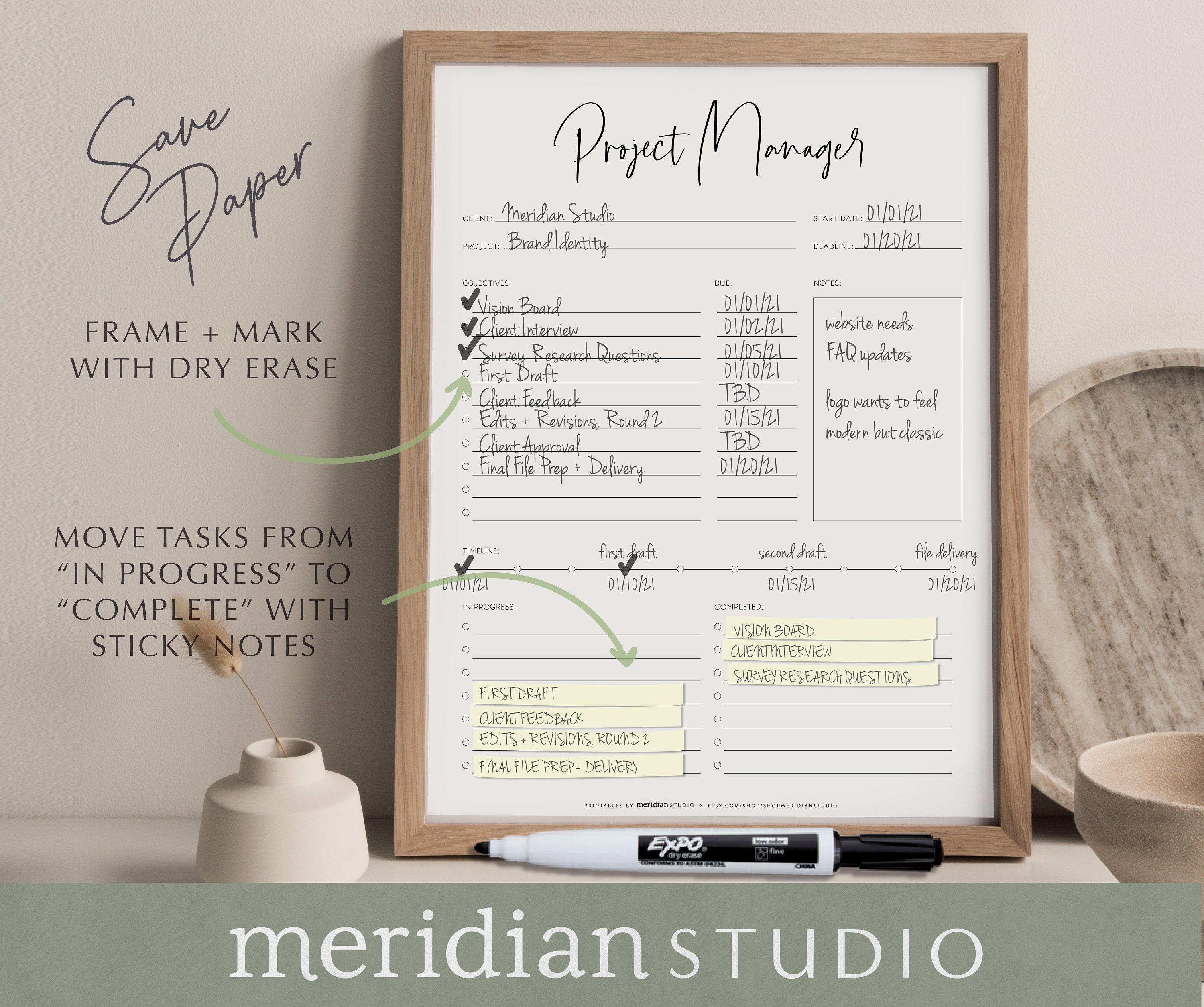 Project Tracker, Task Manager, Organizer / Planner / Log - Etsy