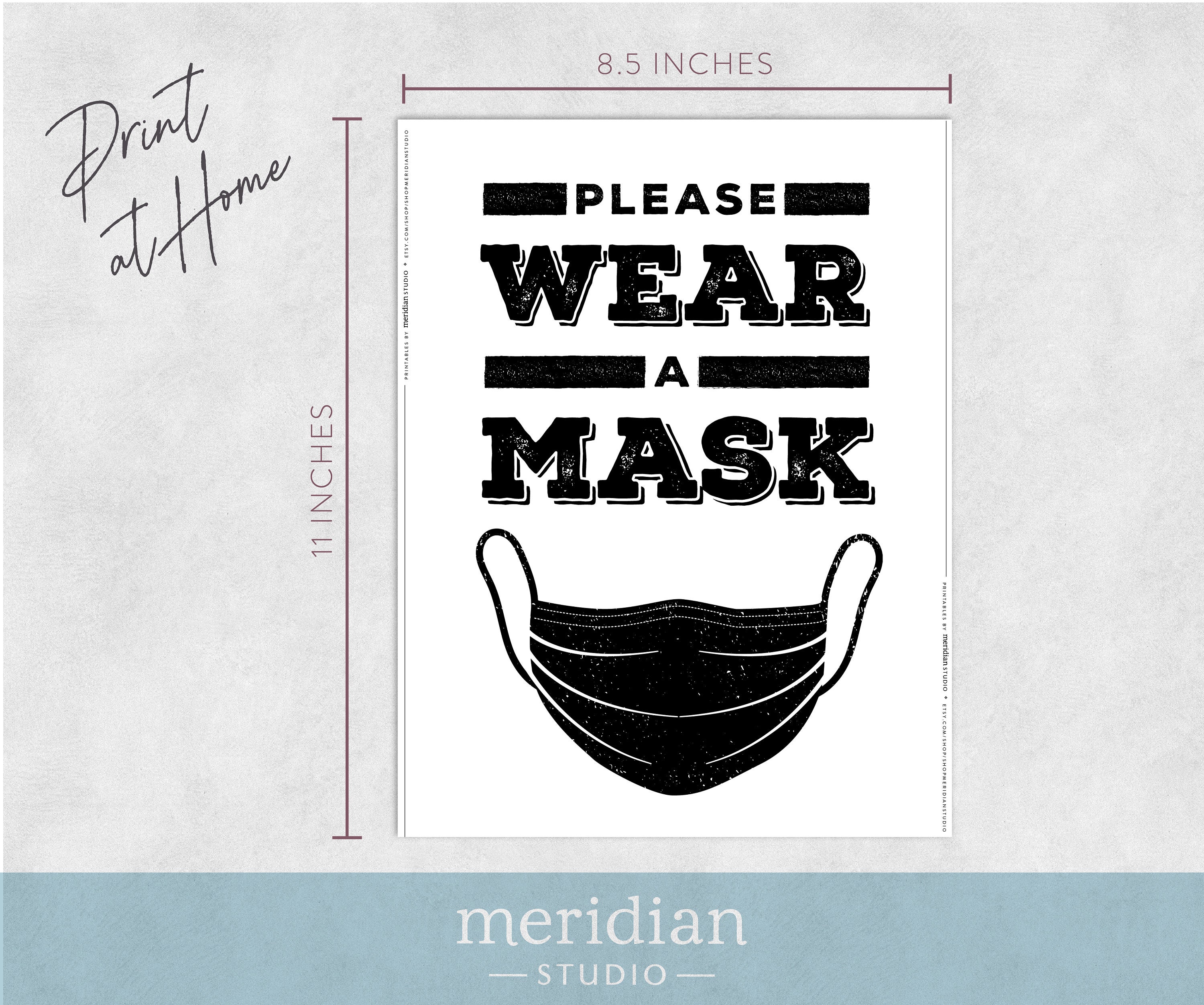 Please Wear a Mask, Printable Poster 8.5x11 Pdf - Etsy