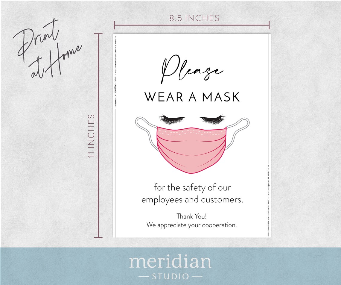 Please Wear a Mask, Printable Poster 8.5x11 Pdf - Etsy