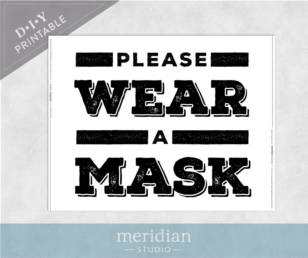 Please Wear a Mask, Printable Poster 11x8.5 Pdf - Etsy