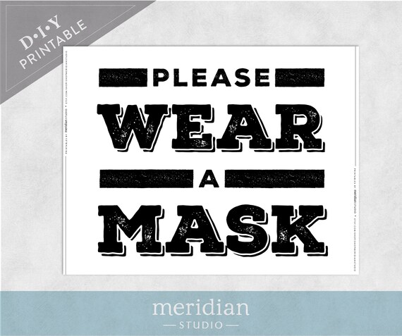 Please Wear a Mask Printable Poster 11x8.5 Pdf | Etsy