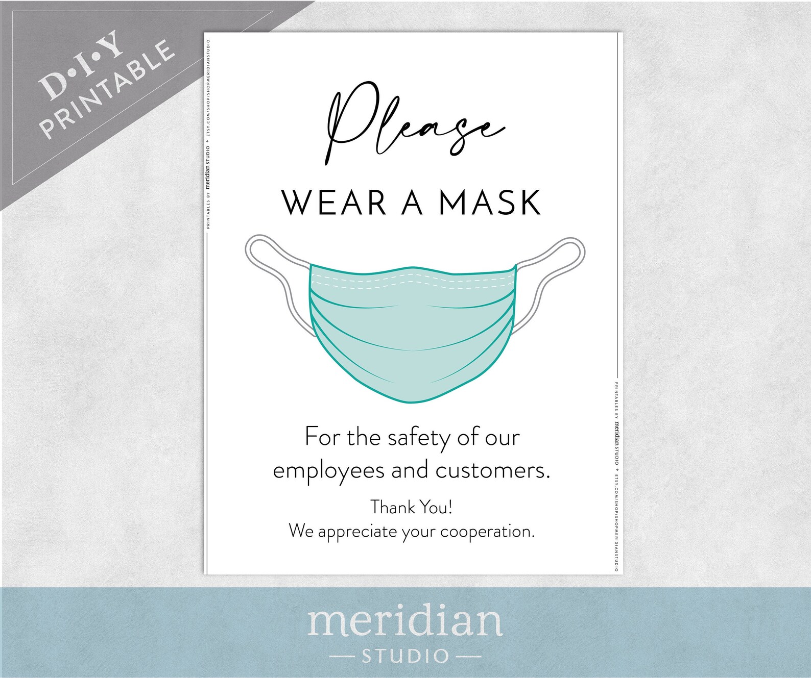 Please Wear a Mask, Printable Poster 8.5x11 Pdf - Etsy