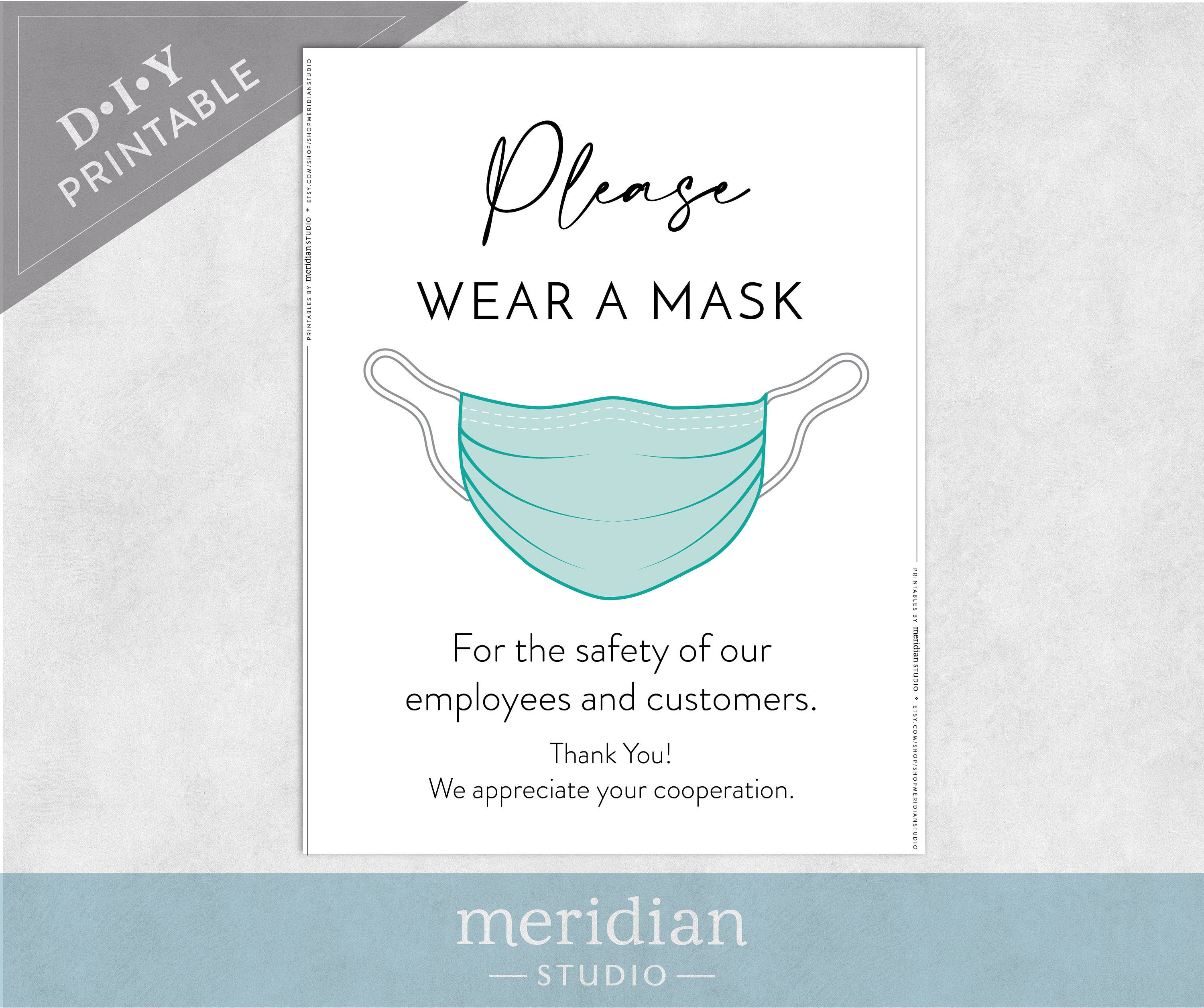 Please Wear a Mask, Printable Poster 8.5x11 Pdf - Etsy