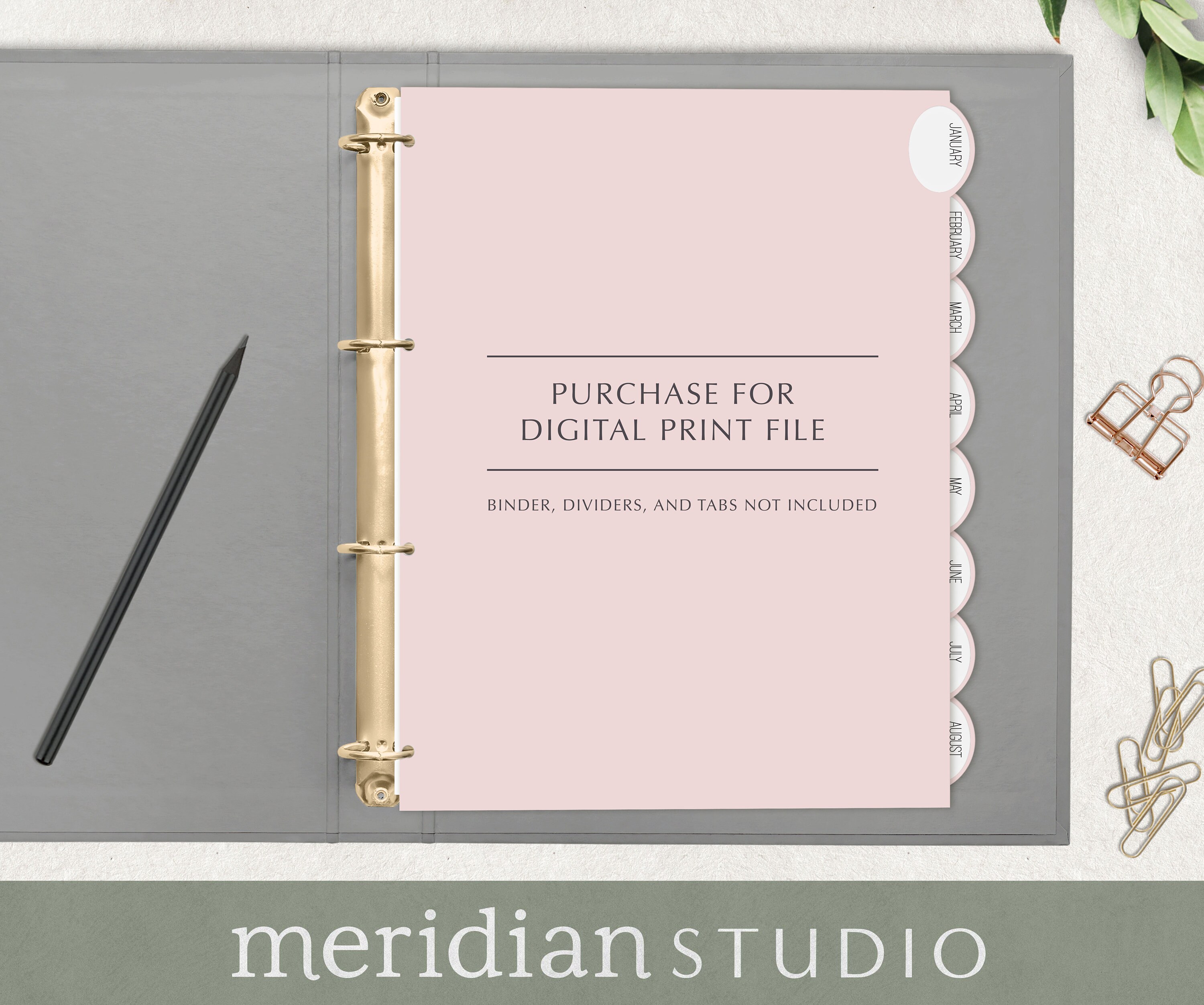 Buy 12-month Binder Section Divider, Printable PDF for Avery Template ...