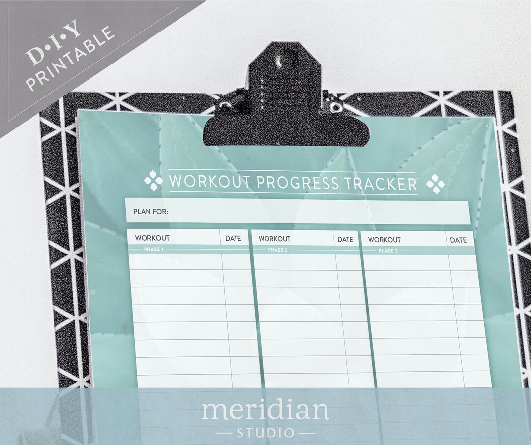 Workout Tracker Exercise Printable: Progress Focused and Goal Oriented ...