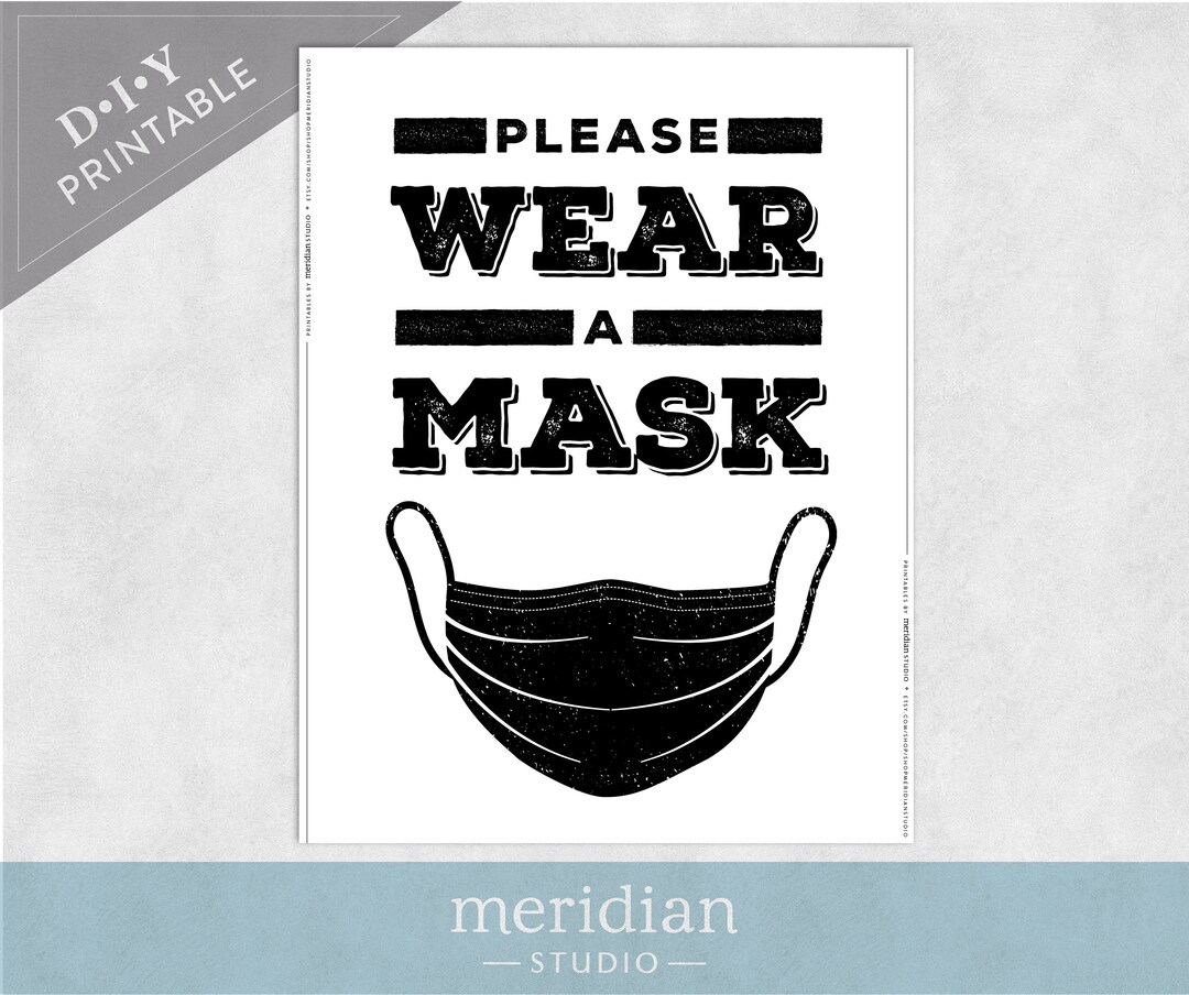 Please Wear a Mask, Printable Poster 8.5x11 Pdf - Etsy
