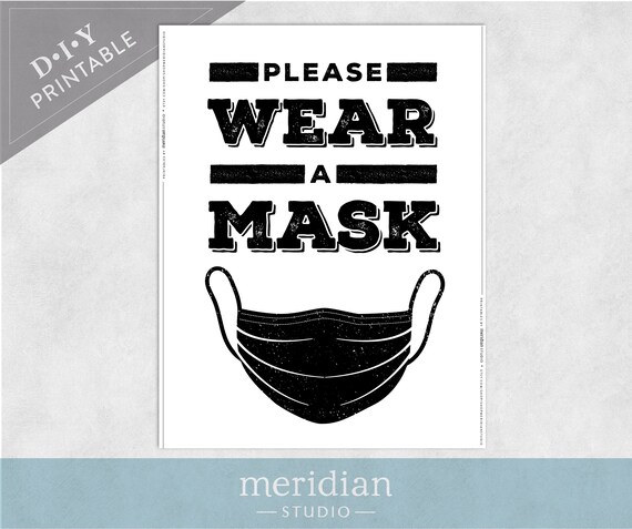 Please Wear a Mask Printable Poster 8.5x11 Pdf - Etsy