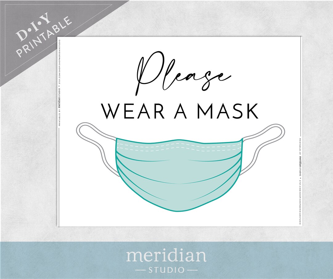 Please Wear a Mask, Printable Poster 11x8.5 Pdf - Etsy