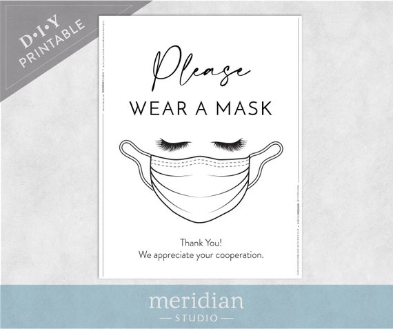 Please Wear a Mask Printable Poster 8.5x11 Pdf | Etsy