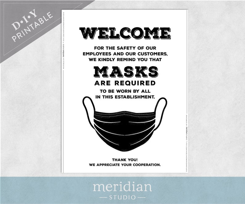Face Mask Required, Welcome Back Printable Poster 8.5x11 Pdf - Etsy