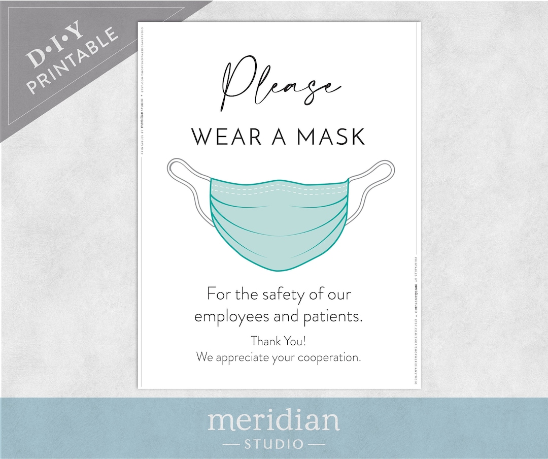 Patients: Please Wear a Mask, Printable Poster 8.5x11 Pdf - Etsy