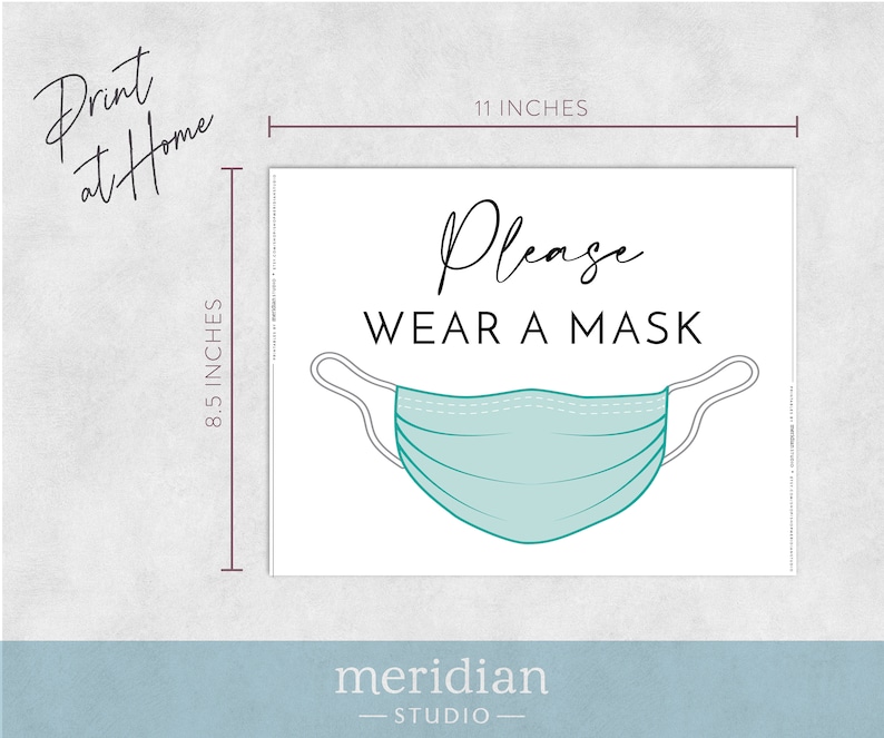 Please Wear a Mask, Printable Poster 11x8.5 Pdf - Etsy