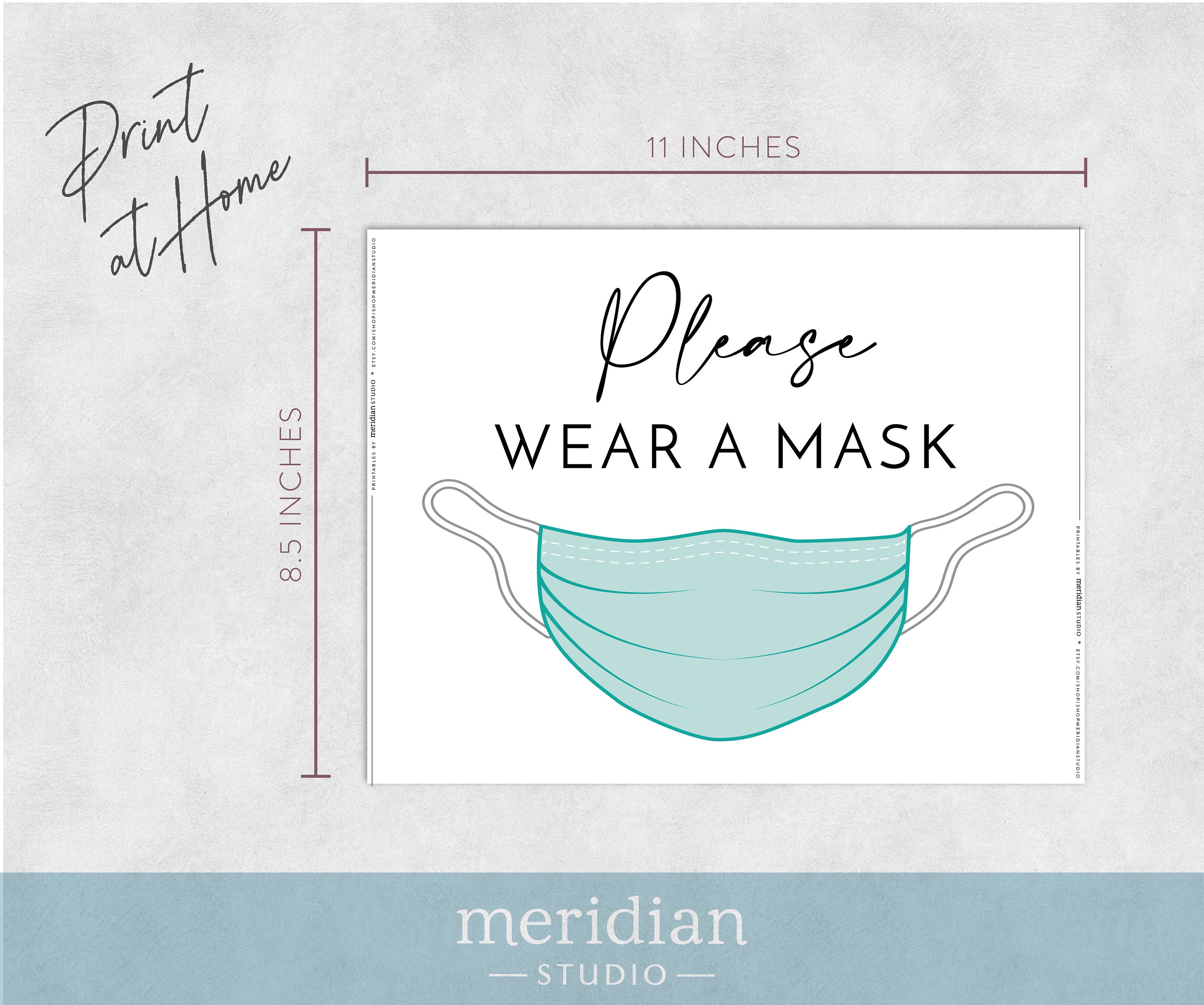 Please Wear a Mask, Printable Poster 11x8.5 Pdf - Etsy