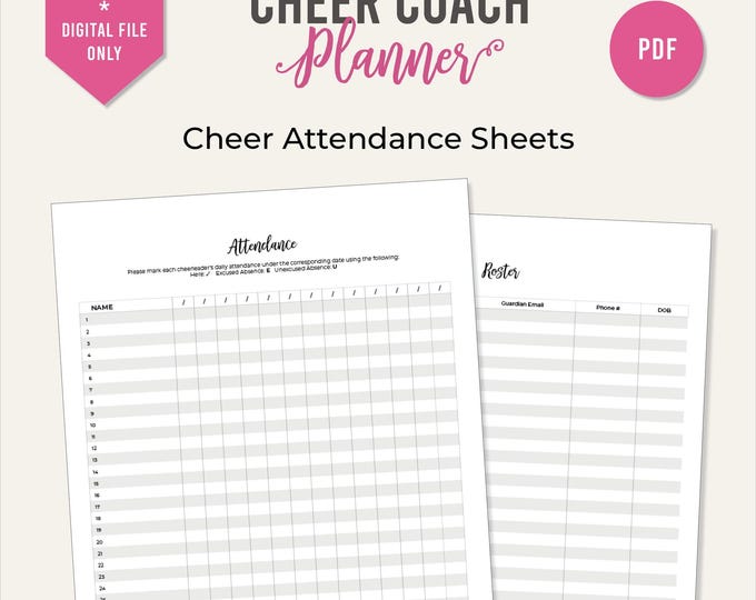 Editable Team Roster Template, Cheer Coach Planner, Printable - Etsy Canada