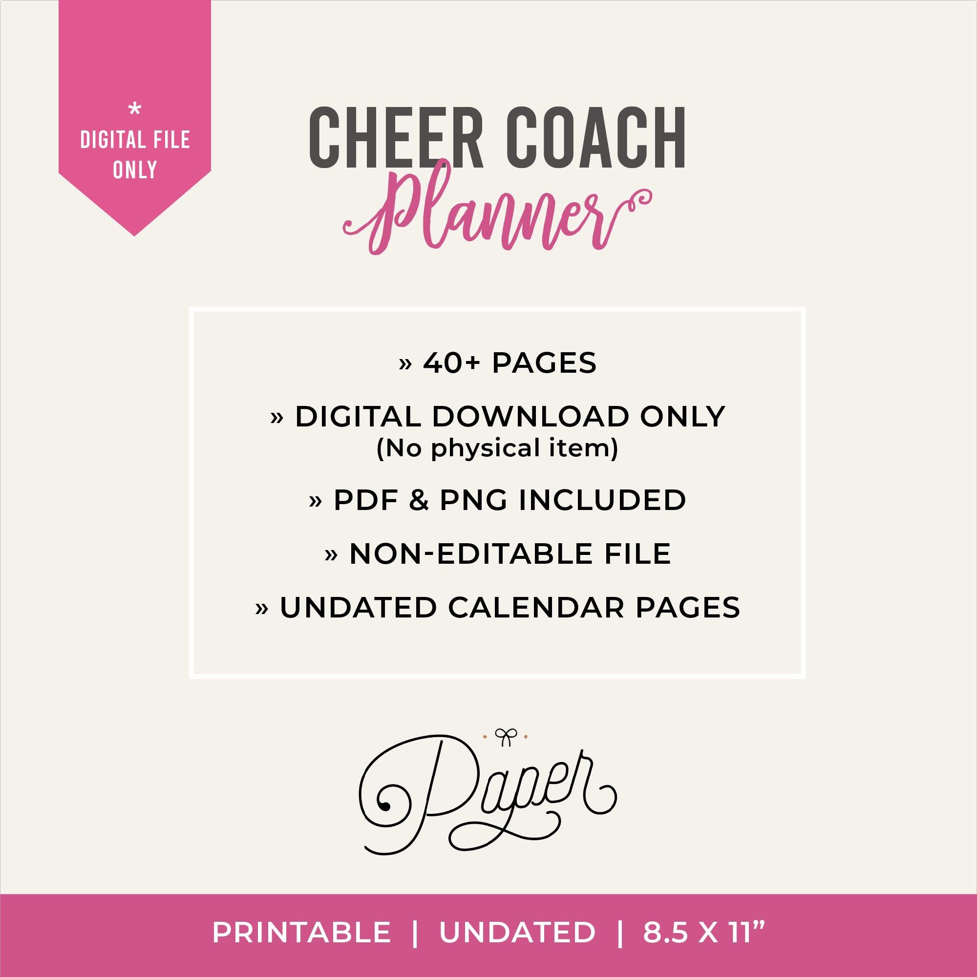 Cheer Coach Planner, Cheer Routine Planner, Coaching Binder ...