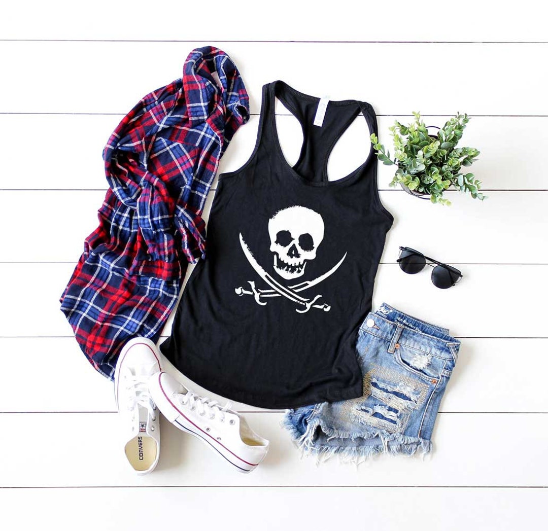 Pirate Shirt. Skull Tank Top. Gettin' Shipwrecked Shirt. Super Soft ...