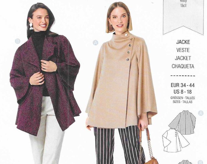 Burda 6275 | Women Jacket Sewing Pattern Size 8-18 Misses Loose Fit ...