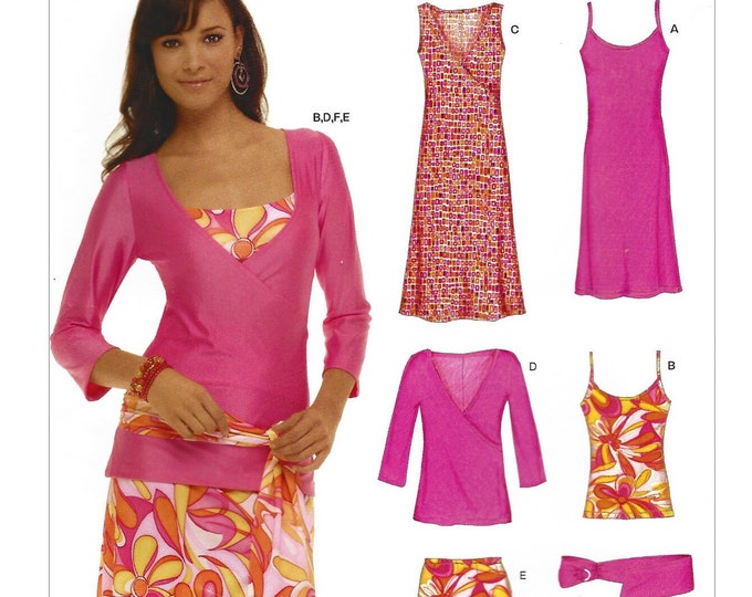 Sewing Pattern New Look 6571 Misses Pullover Knit Top Cami Dress & Pull ...