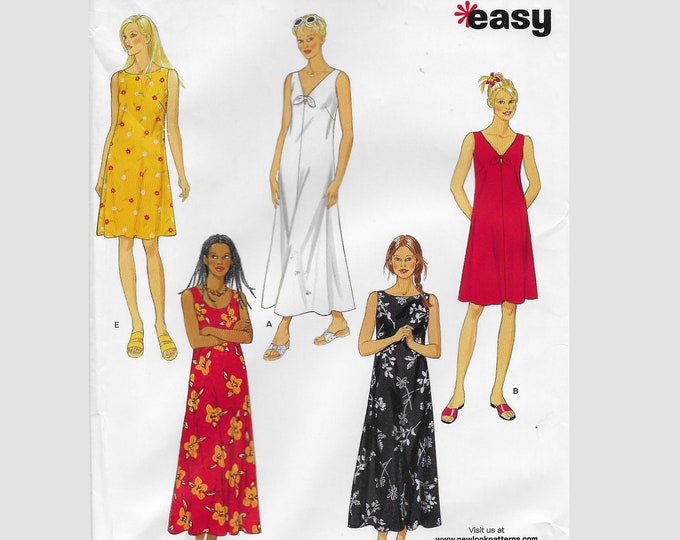 New Look 6866 Women Dress Sewing Pattern Size S-XL, Misses Sleeveless ...