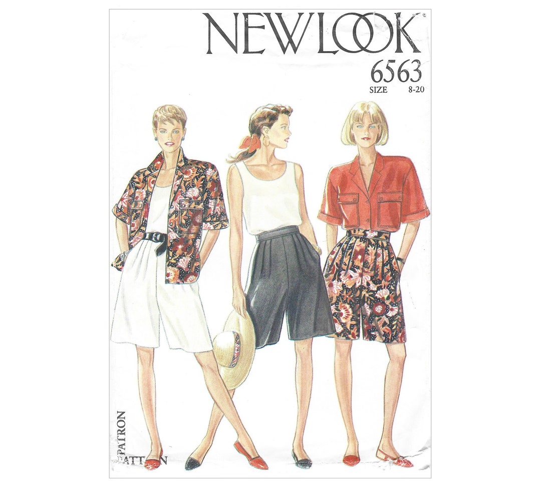 Vintage 1980s Sewing Pattern New Look 6563 Misses Button Front Blouse ...