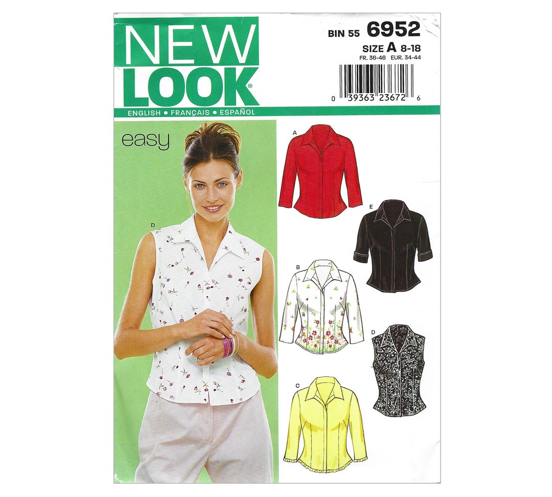 Sewing Pattern New Look 6952 Misses Semi-fitted Button Front Shirt ...