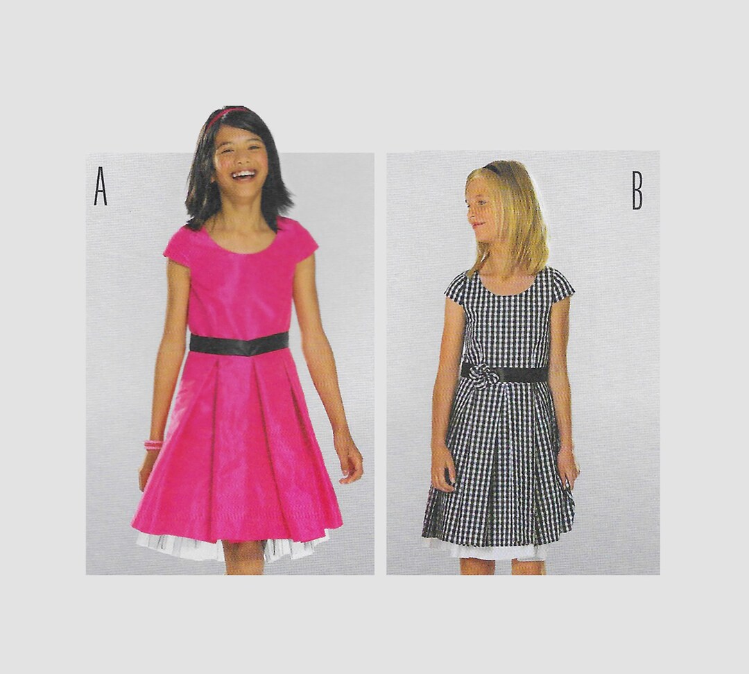 Burda 9543 Girls & Teens Dress With Pleated Skirt Sewing - Etsy