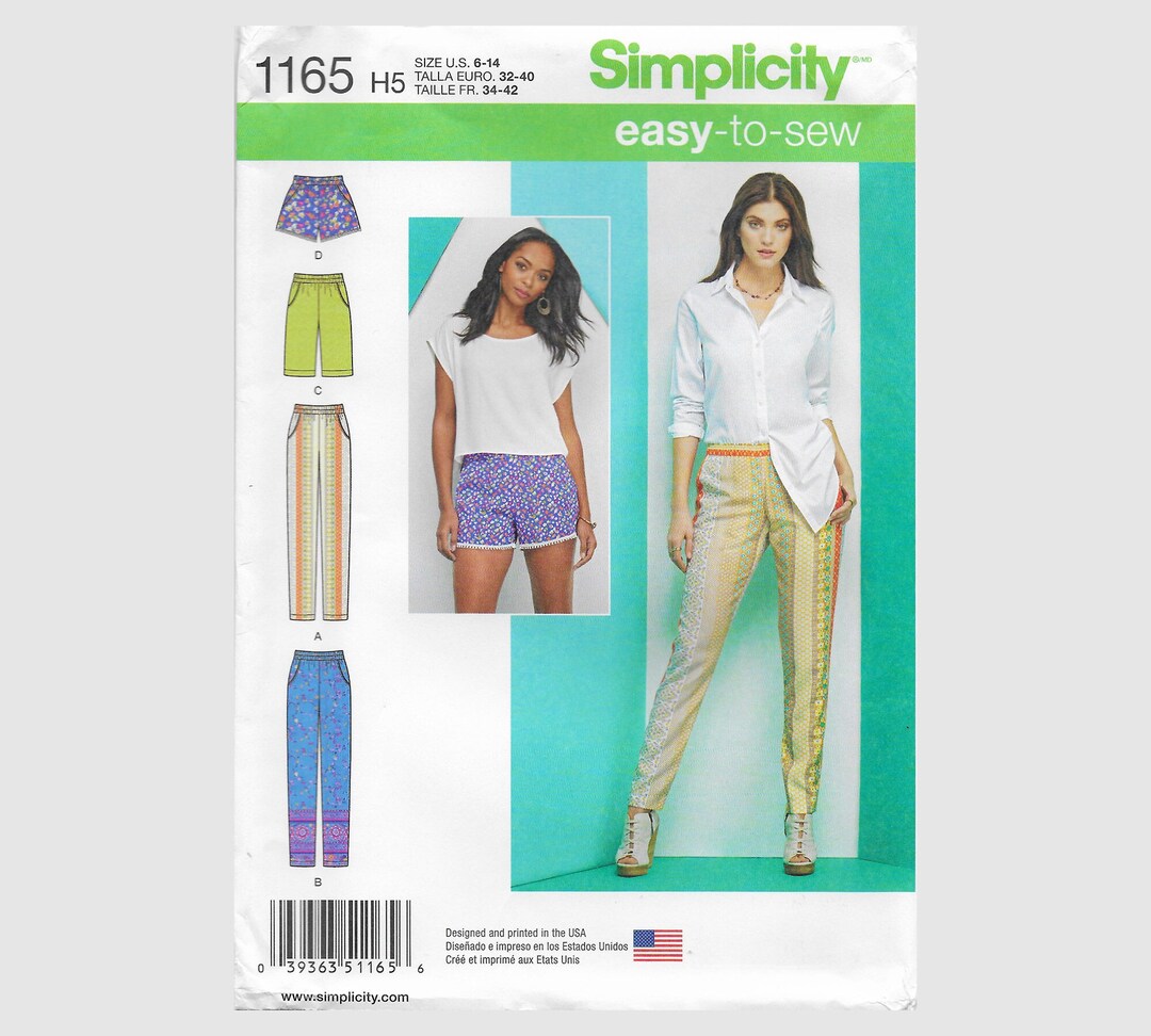 Simplicity 1165 Woman Pants & Shorts Sewing Pattern Size - Etsy