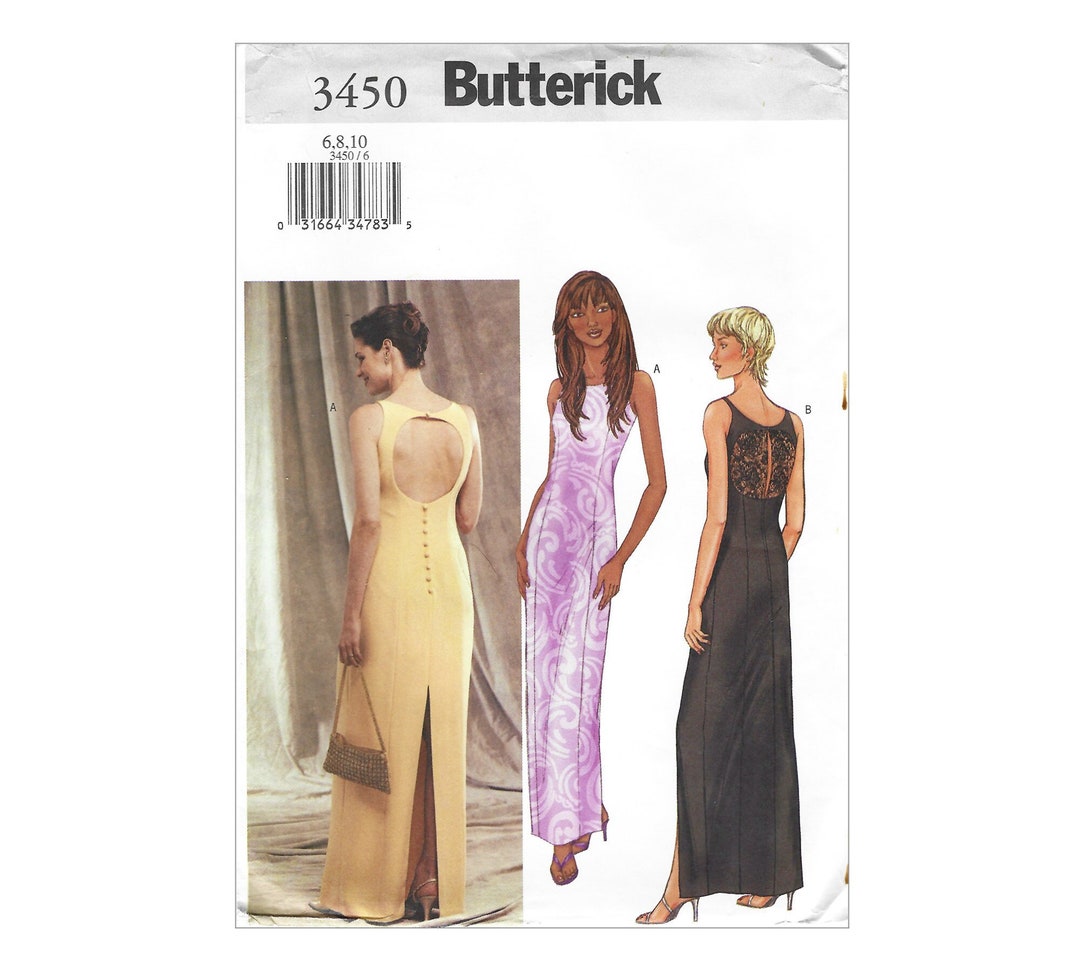 Sewing Pattern Butterick 3450 Misses Fitted Princess Seams Floor Length ...