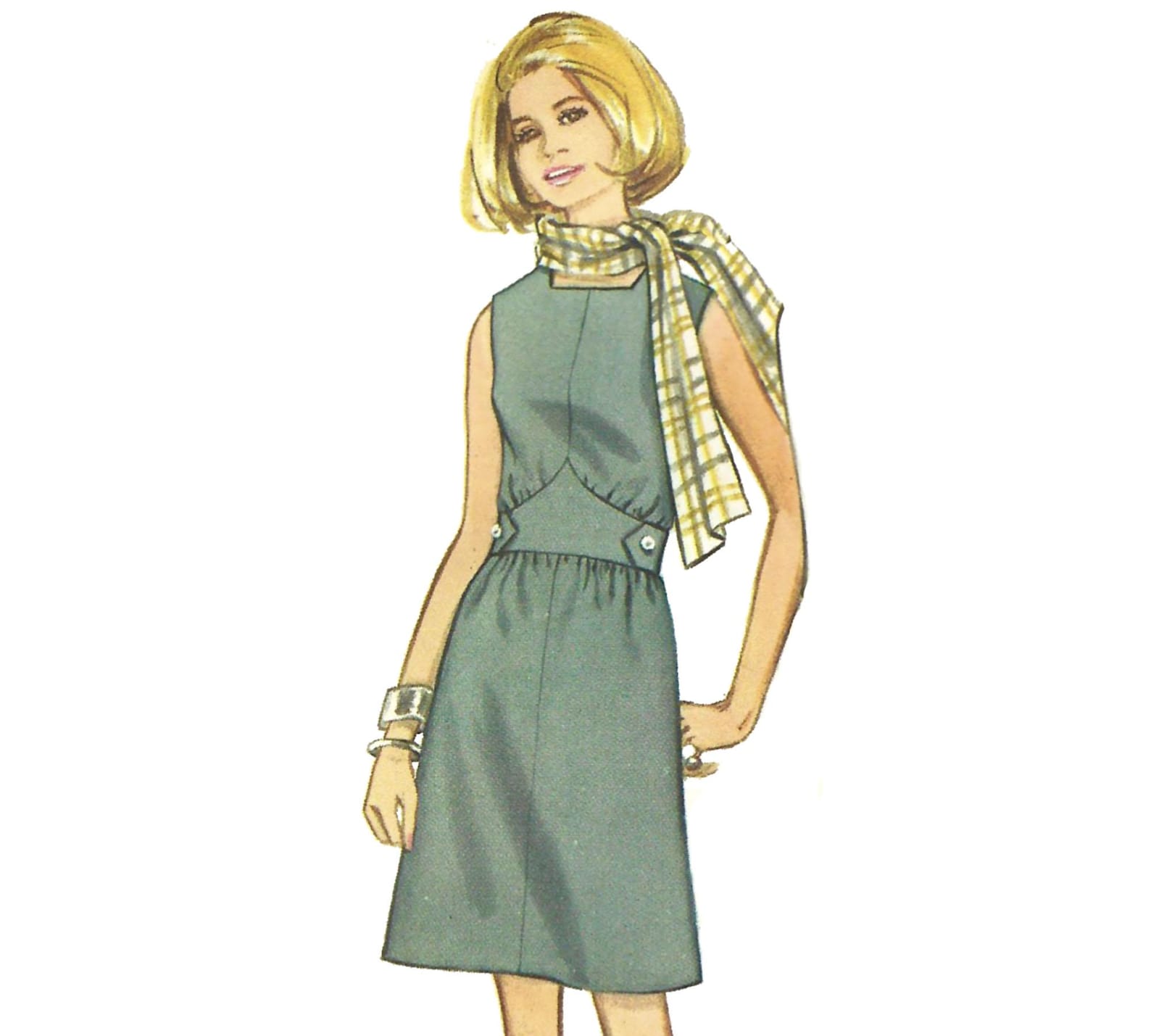Vintage 1960s Sewing Pattern Butterick 5747 Misses Slightly Bloused ...