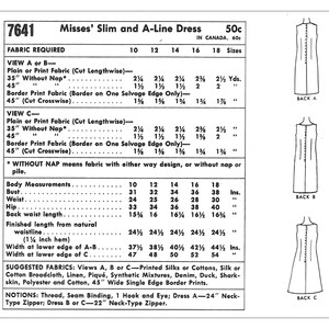 Vintage 1960s Sewing Pattern Mccalls 7641 Misses Straight & A-line Dress Size 12-14 - Etsy