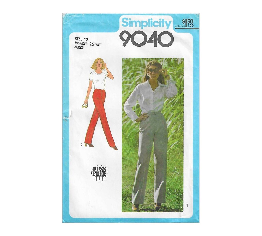 Vintage 1970s Sewing Pattern Simplicity 9040 Women Fly Front Straight ...