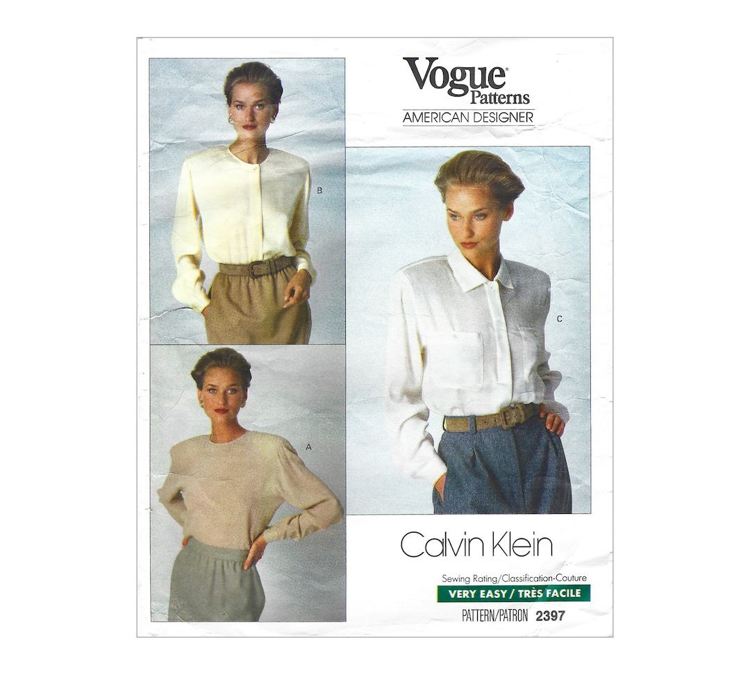 Vintage 1980s Vogue 2397 Women Loose Fit Blouse Sewing Pattern - Etsy