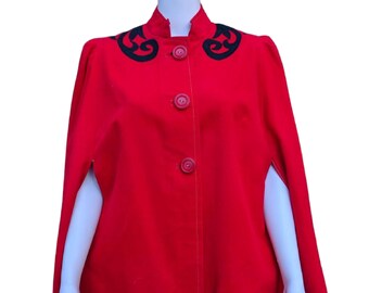 Red Wool Cape | Etsy