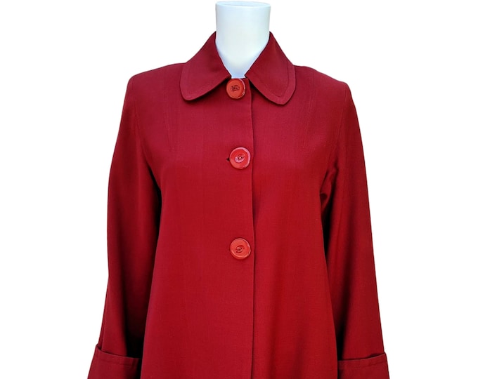 Vintage 1930's or 40's Raspberry Wool Jacket, 3 Button Ladies Light ...