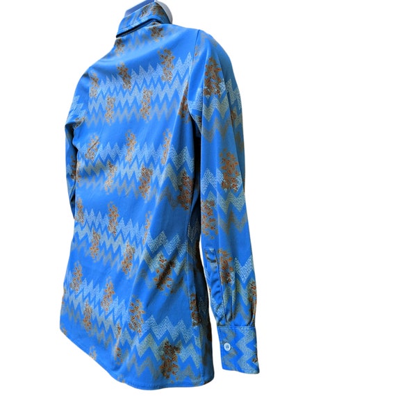 Vintage 1960 or 70's blue and brown pattern long coll… - Gem