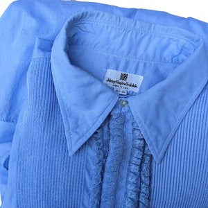 Vintage 70s or 80s Light Blue Ruffled Tuxedo Shirt With French Cuffs - Etsy