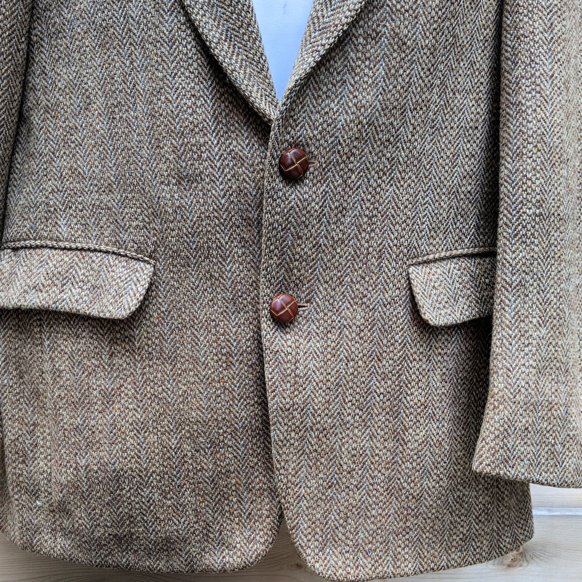 Vintage Brown Harris Tweed Leisure Sportscoat Jacket With Vintage Brown Harris Tweed Leisure Sportscoat Jacket With