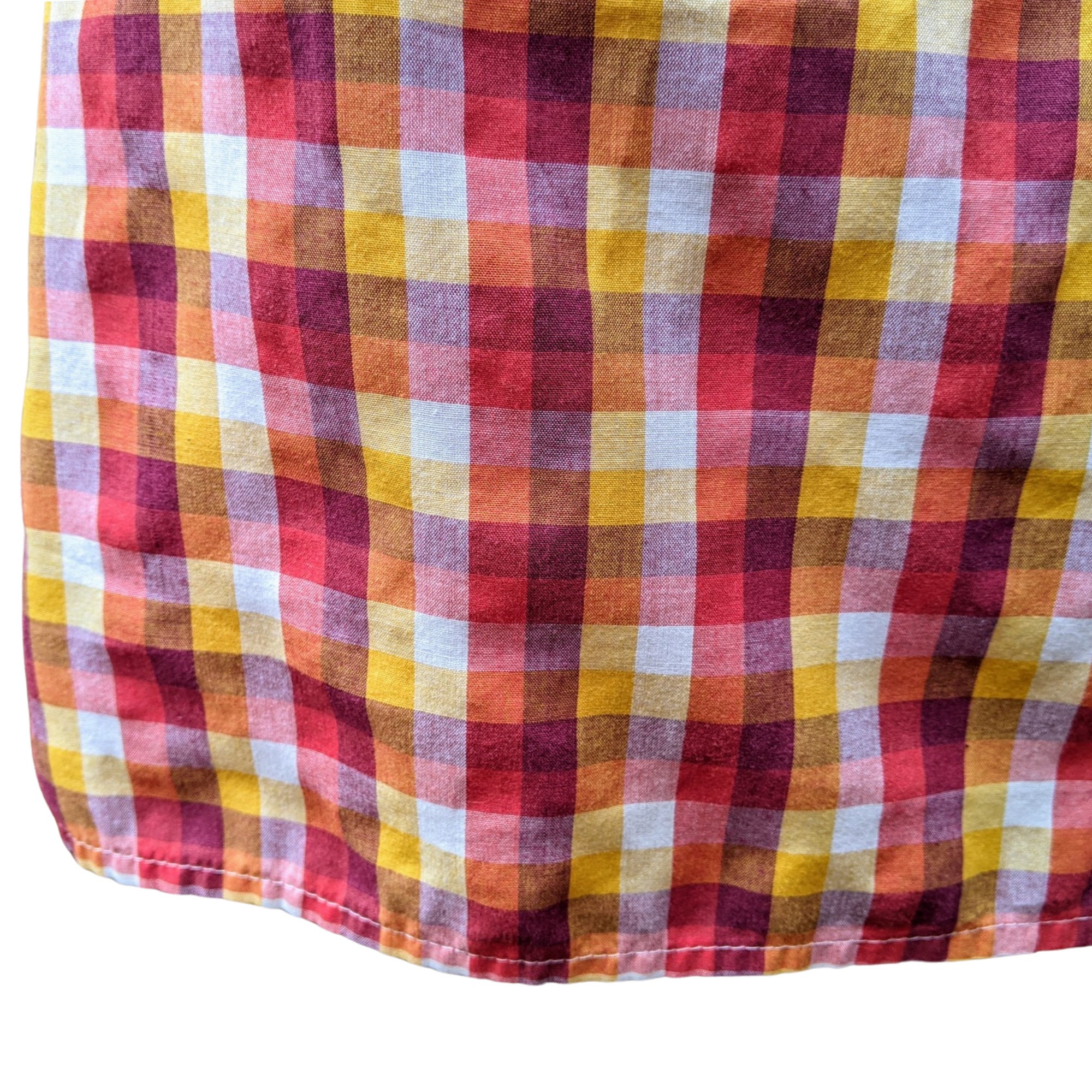 Vintage 60s Red Yellow and White Check Short Sleeve Shirt - Etsy Ireland