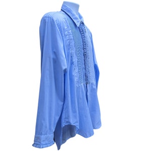 Vintage 70s or 80s Light Blue Ruffled Tuxedo Shirt With French Cuffs - Etsy