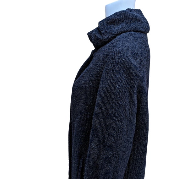 Vintage 1960's black chenille coat, textured wool mid… - Gem