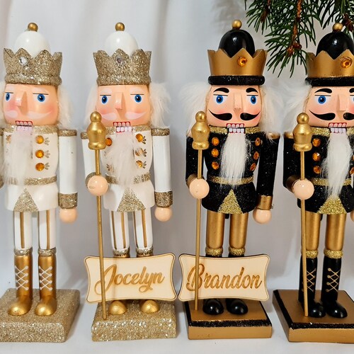 Personalized Black and White Nutcracker With Family Name 25cm - Etsy