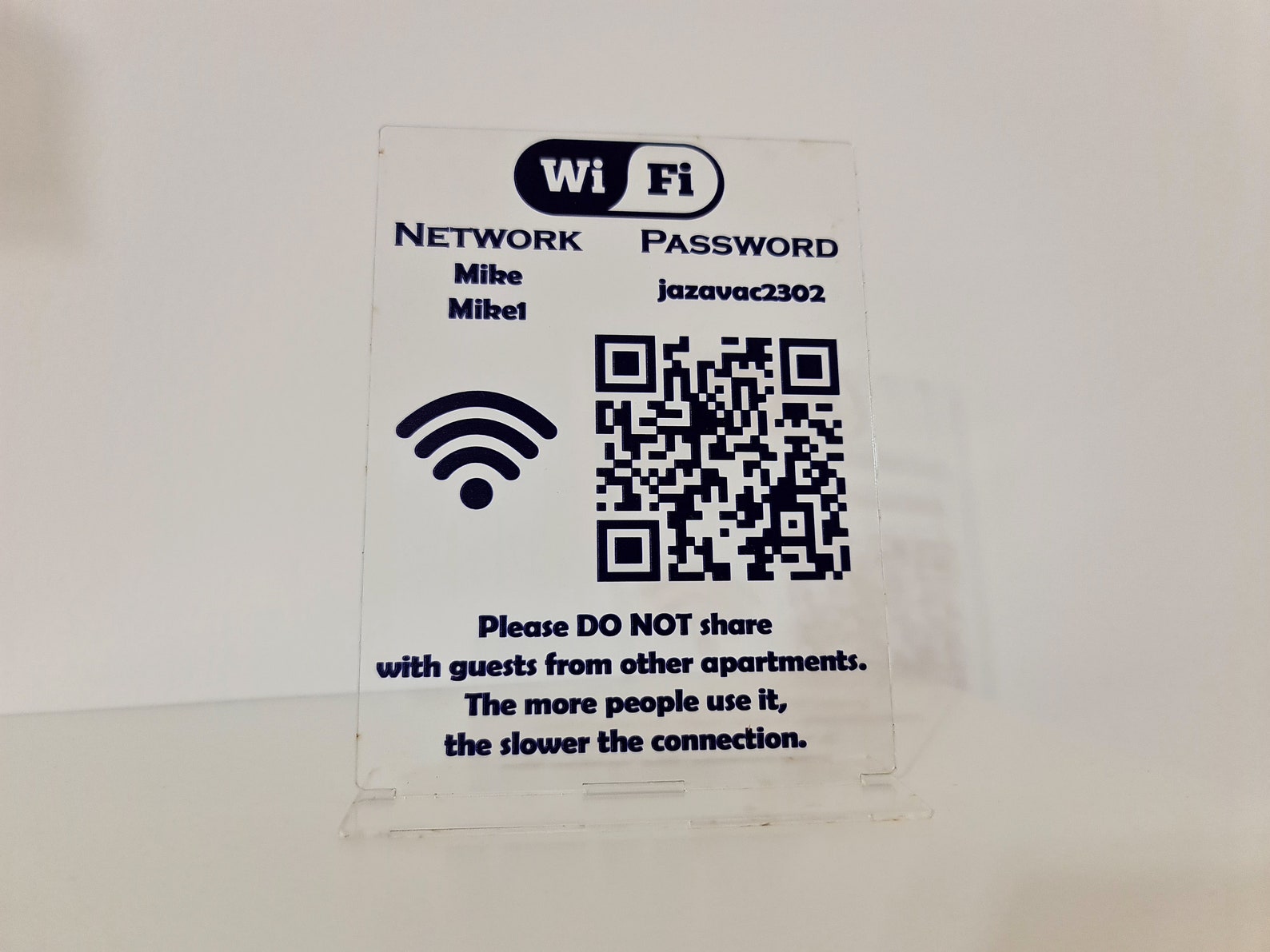 Custom Wi-fi Password Sign With QR Code - Etsy