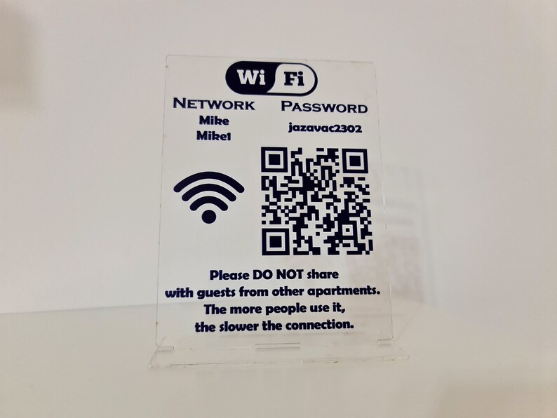 Custom Wi-fi Password Sign With QR Code - Etsy Custom Wi-fi Password Sign With QR Code - Etsy