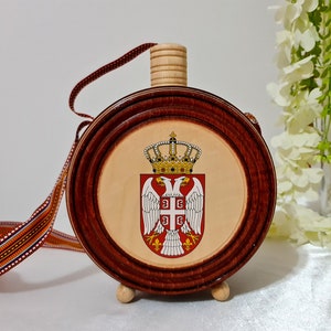 Serbian Buklija, Čuturica, Wooden Flask, Personalized on Both Sides ...