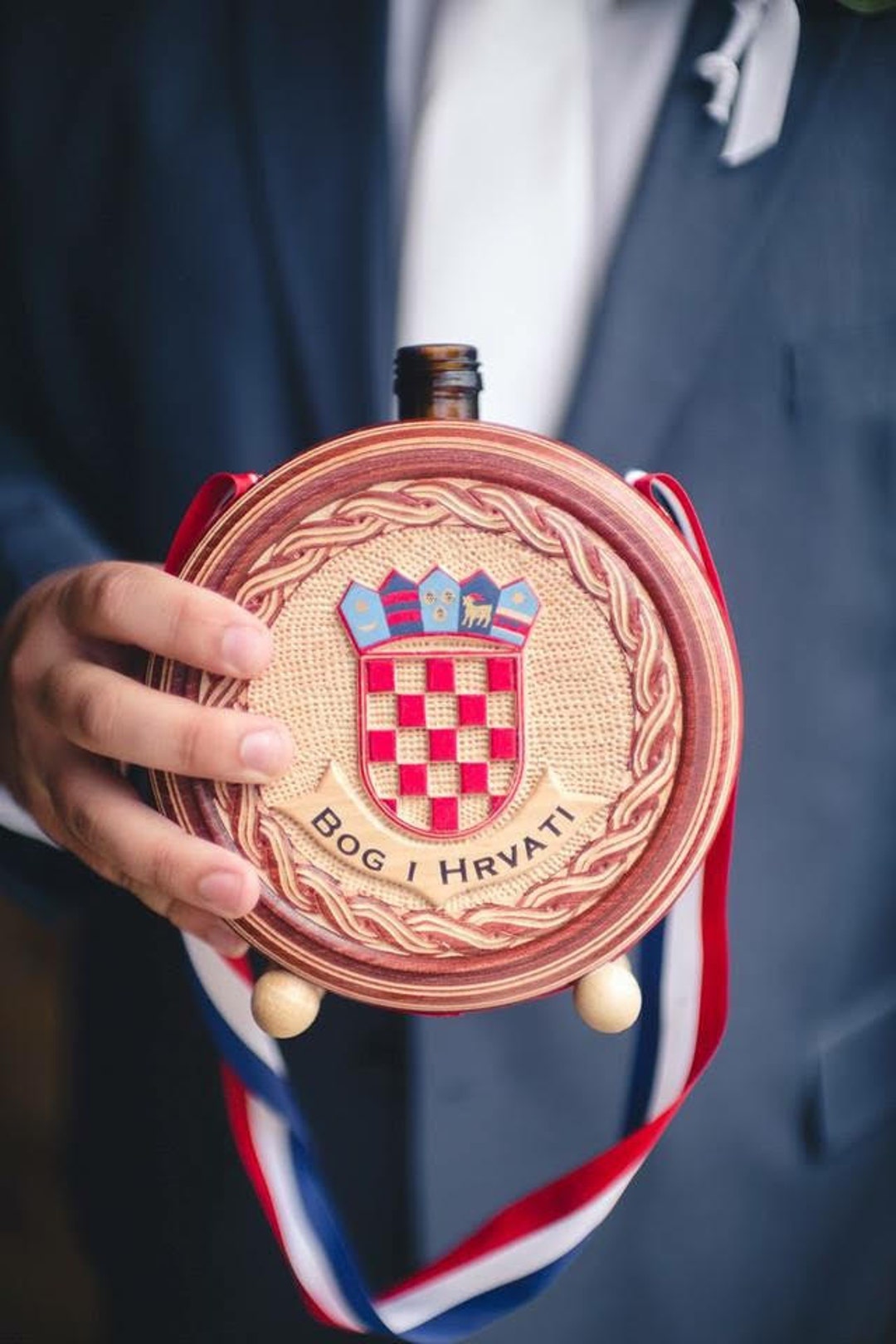 Croatian Cuturica Size M 250ml New Grb Wooden Flask Customized For Your Wedding Etsy