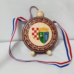 Croatian Cuturica, Size S-XL, Personalized on Both Sides, Wooden Flask ...