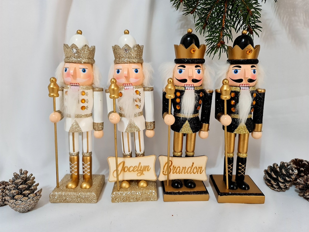 Personalized Black and White Nutcracker With Family Name, 25cm - Etsy