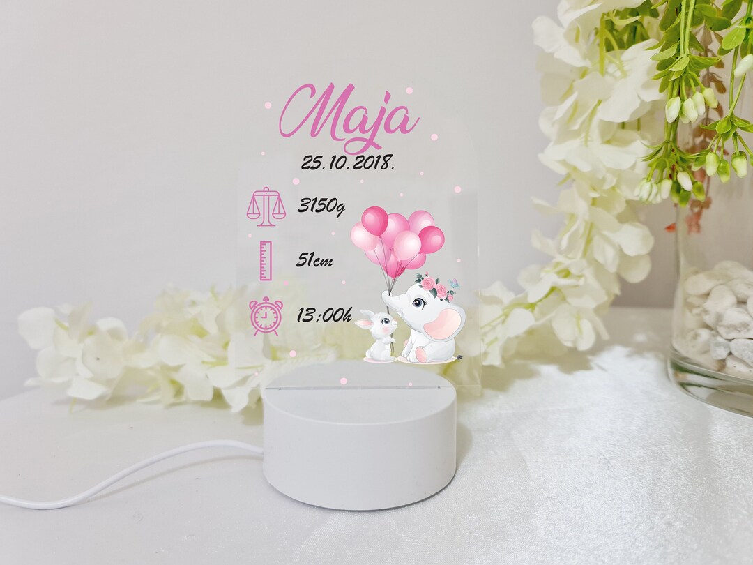 Baby Birth Details Lamp, Kids Room Night Light, LED Light - Etsy